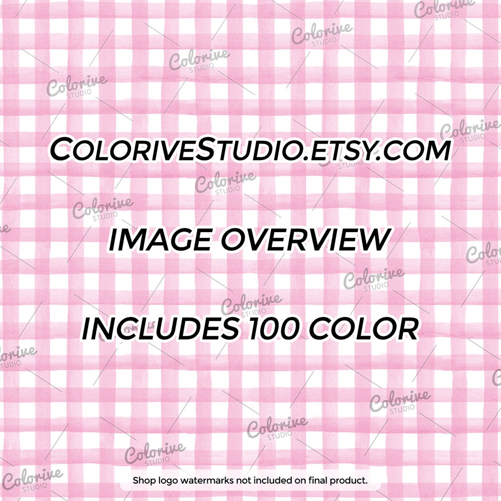 Watercolor Gingham Digital Paper 100 Rainbow Colors Water | Etsy