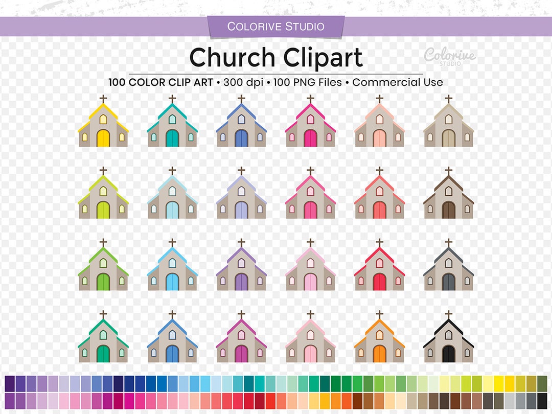 100 Church Clipart in Rainbow Colors Pray Christian Religion - Etsy