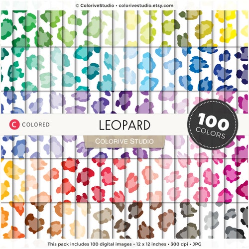 Leopard Animal Print Digital Paper Commercial Use Scrapbook - Etsy