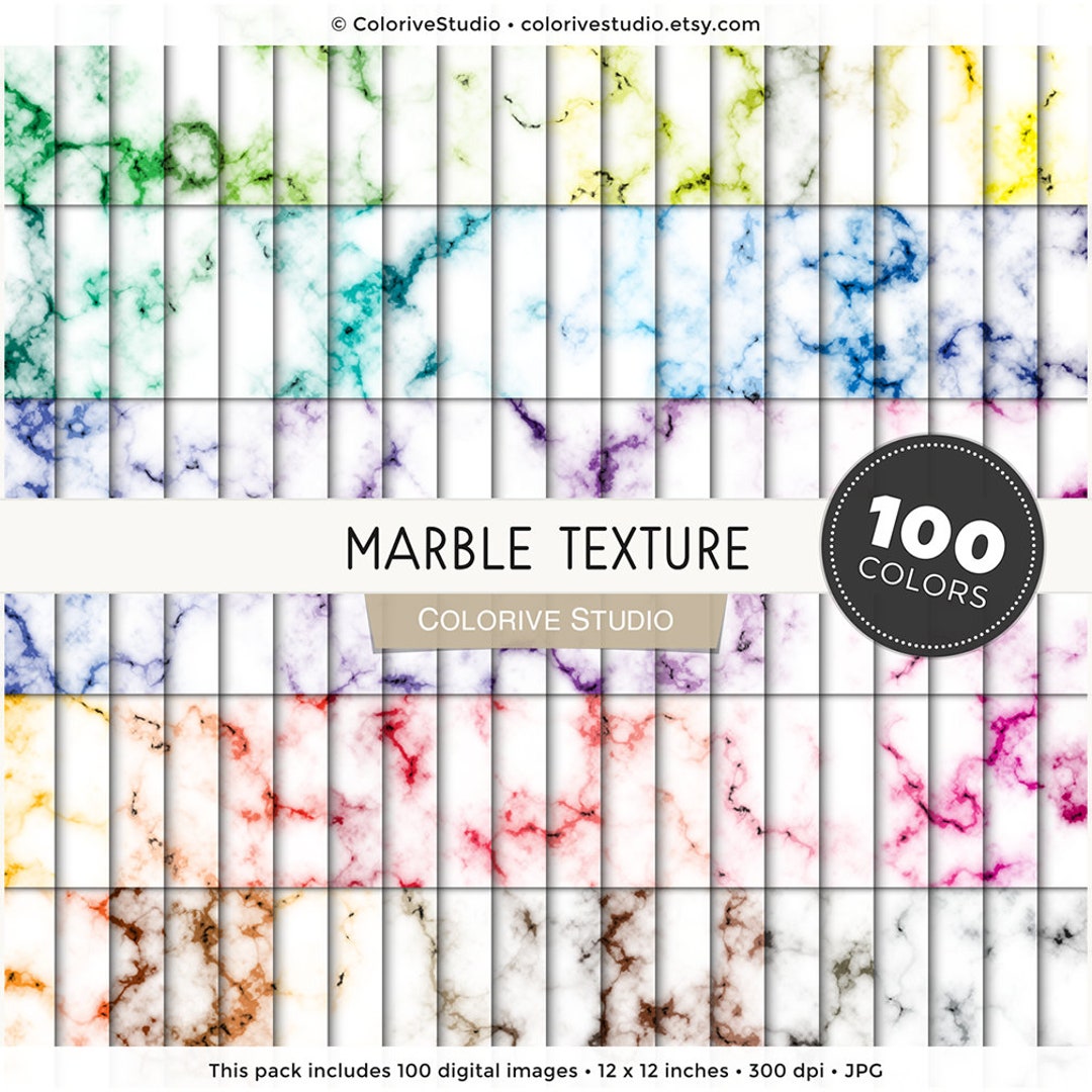 Marble Texture Digital Paper 100 Rainbow Colors Marble - Etsy