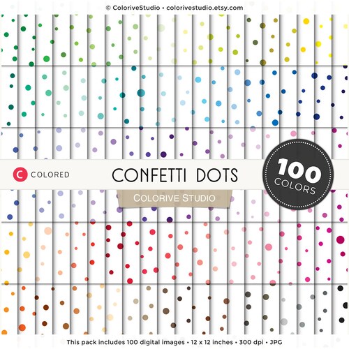 Pastel Rainbow Confetti Digital Paper Confetti Background - Etsy