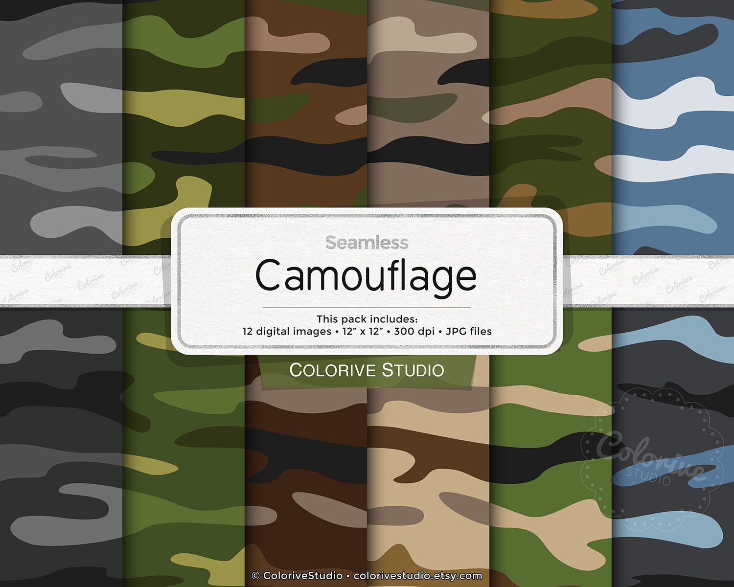 Collage Sheets Materials 8.5x11 300 dpi jpg files Leaves camo pattern ...