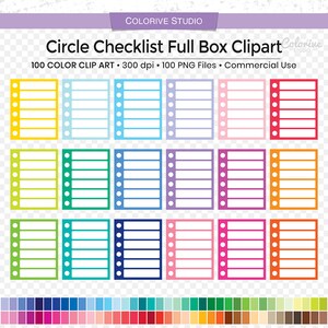 100 Circle Checklist Full Box Planner Clipart 6 Dots List Png Clip Art ...
