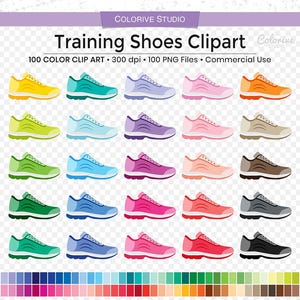 100 Training Shoes Clipart Rainbow Colors Fitness Sport Trainers ...