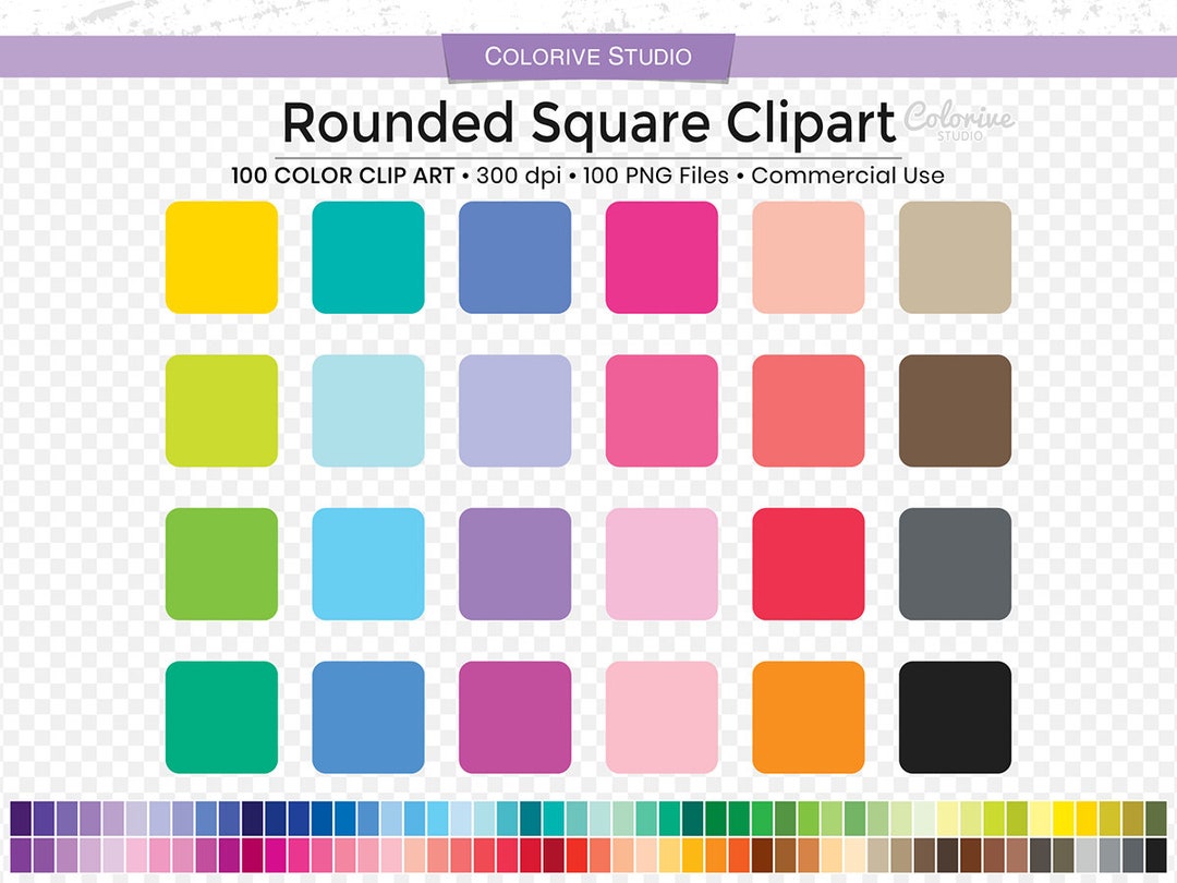 100 Rounded Square Clipart Rainbow Colors Round Square Shape Png ...