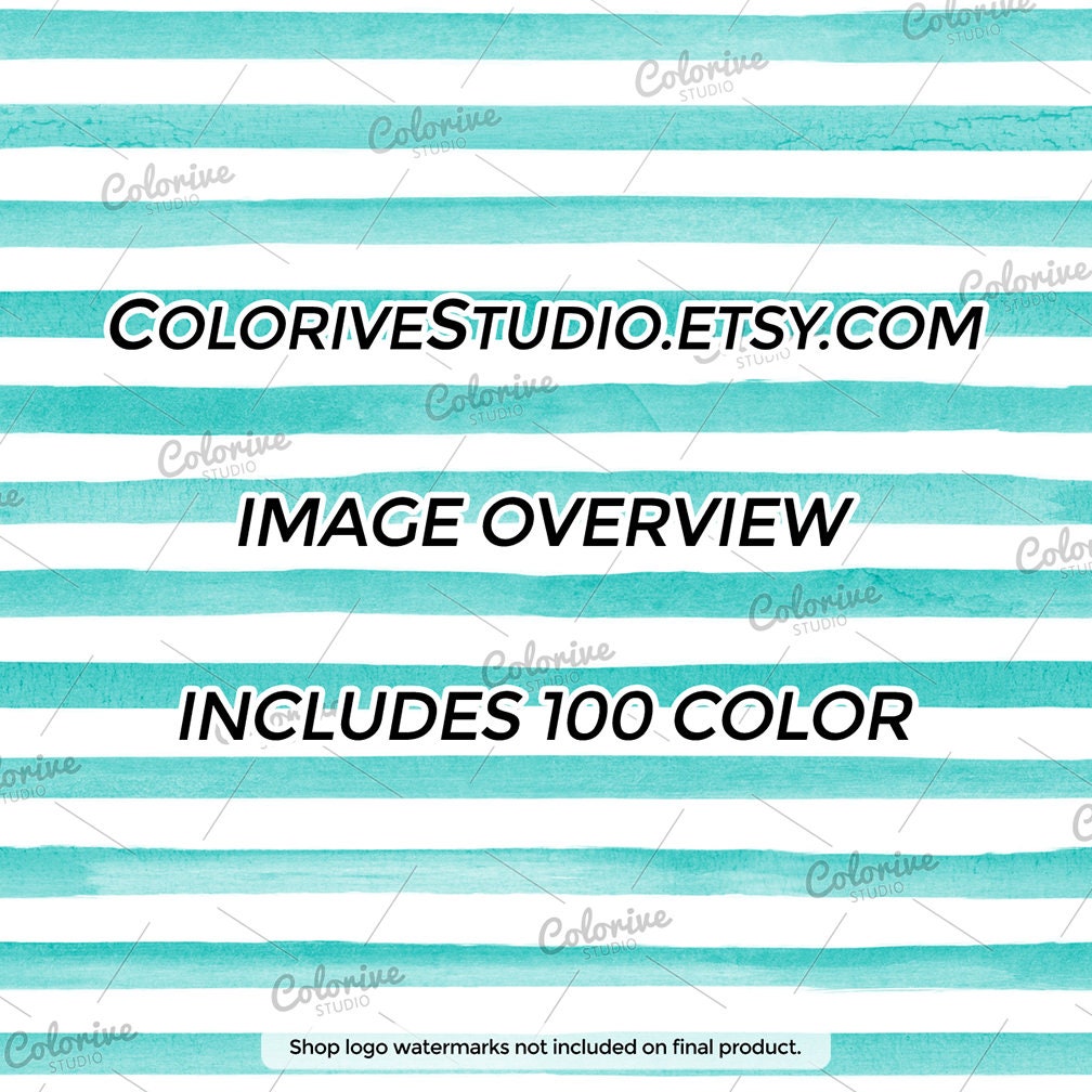 Watercolor Stripes digital paper 100 rainbow colors water | Etsy