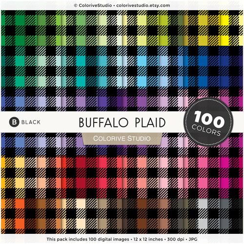 Checkerboard Digital Paper 100 Rainbow Colors Checkered Check - Etsy