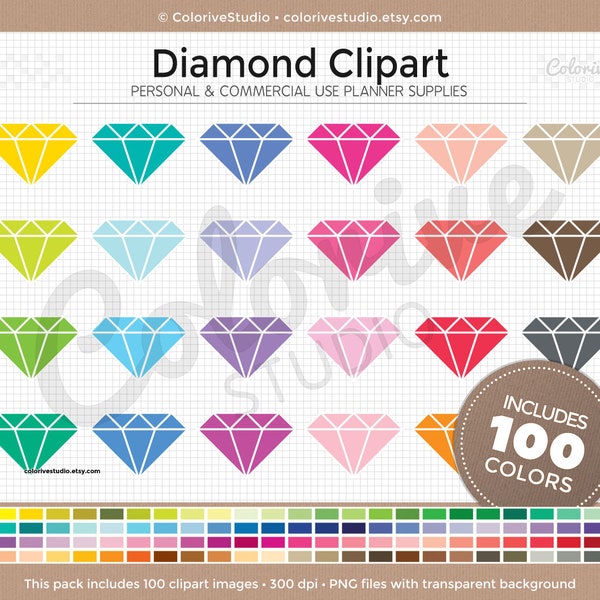 Diamond Clipart - Etsy