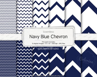 Navy Blue Chevron | Etsy