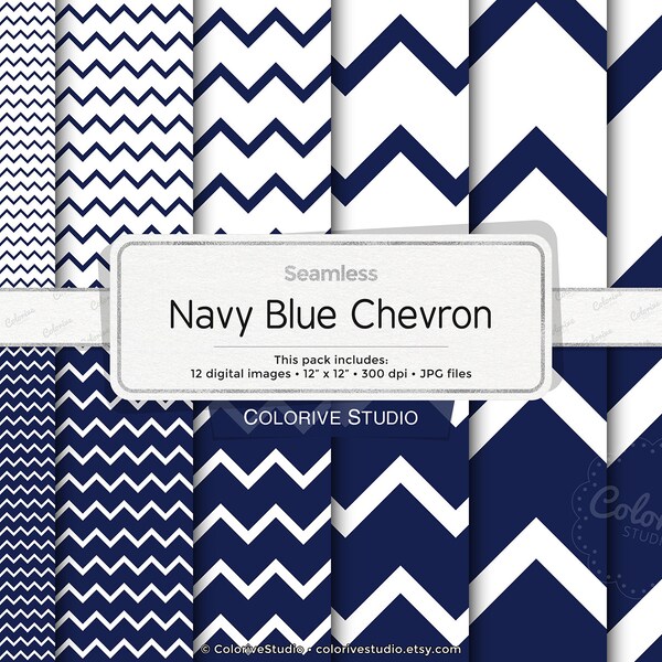 Navy Blue Chevron - Etsy