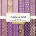 Purple & Gold Digital Paper, Seamless Purple Lilac Lavender Gold Foil ...