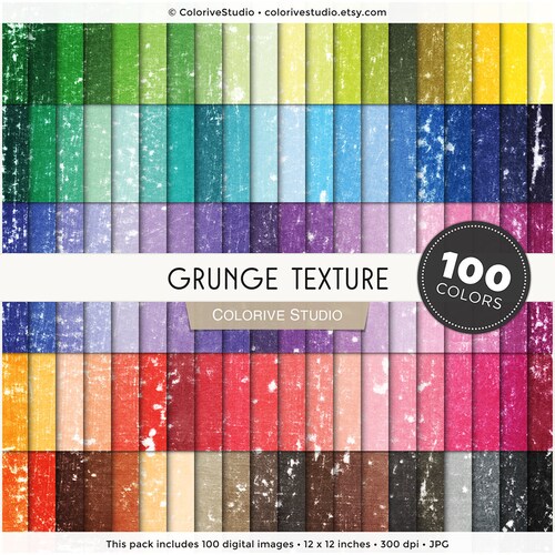 100 Colors Digital Papers: Rainbow Grunge 4 80's - Etsy