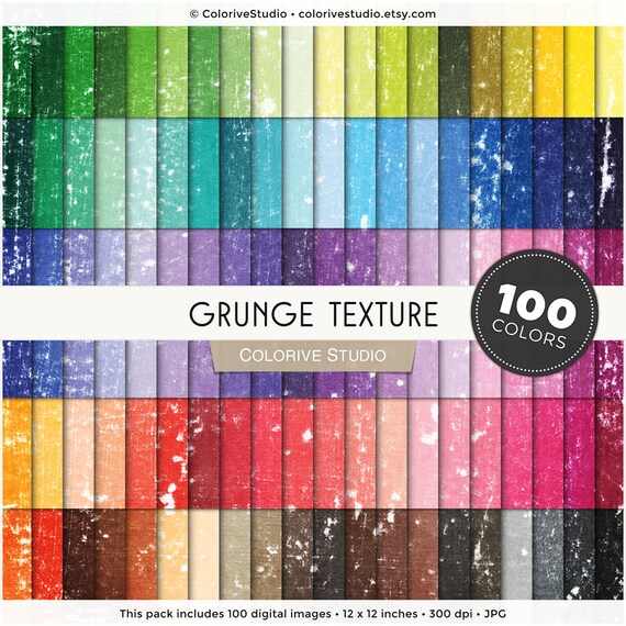 Grunge Texture Digital Paper 100 Rainbow Colors Heavy Grunge - Etsy