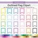 100 Outlined Flag Clipart in Rainbow Colors Pennant Solid Outline Flags ...