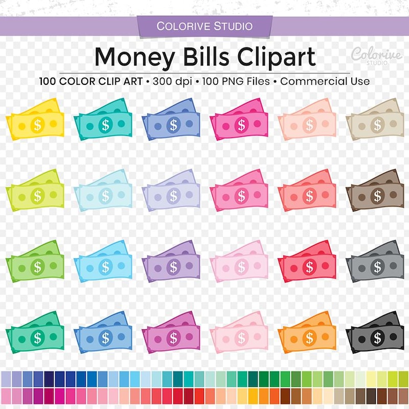 Dollar Bill Clipart - Etsy