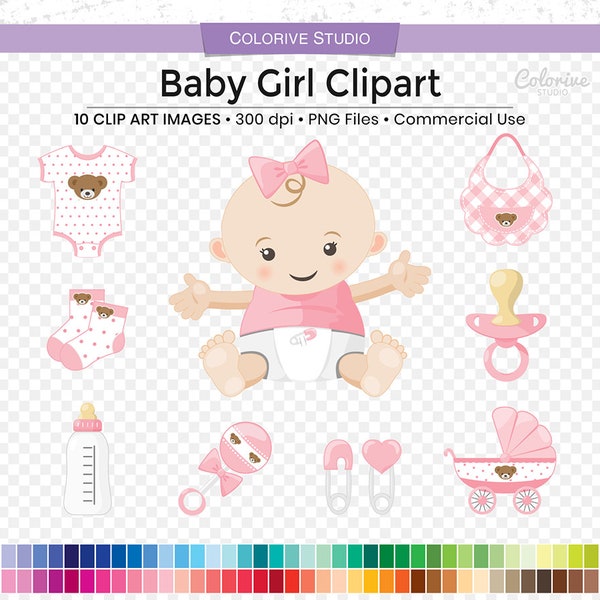 Baby Girl Clip Art - Etsy