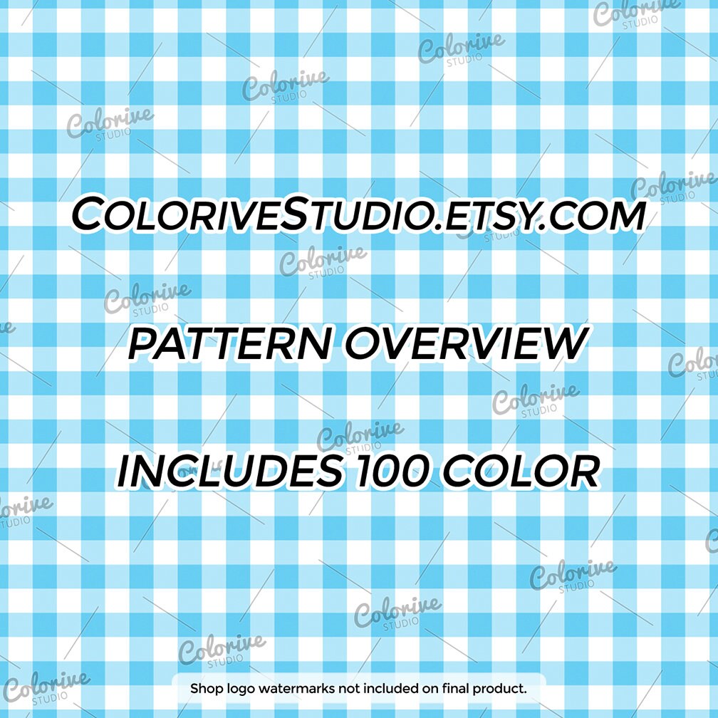 Gingham Digital Paper 100 Rainbow Colors Straight Horizontal - Etsy