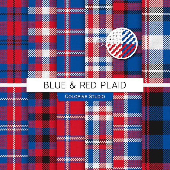 Plaid commercial use Plaid paper Multicolor Digital Paper Plaid digital ...