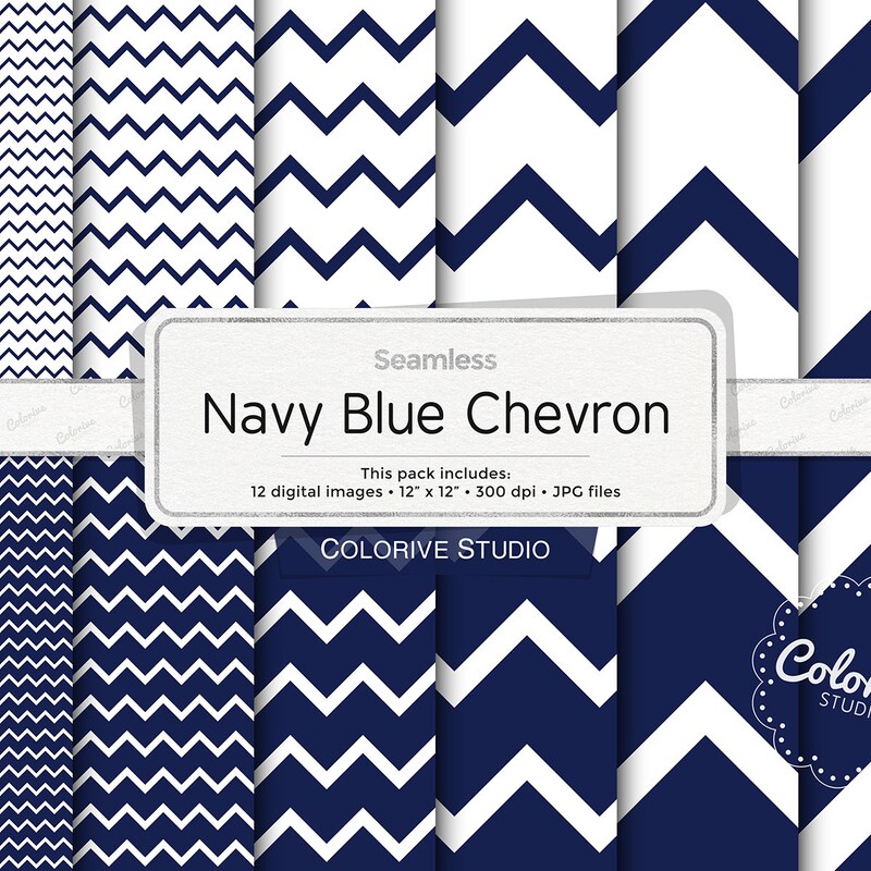 Navy Chevron - Etsy