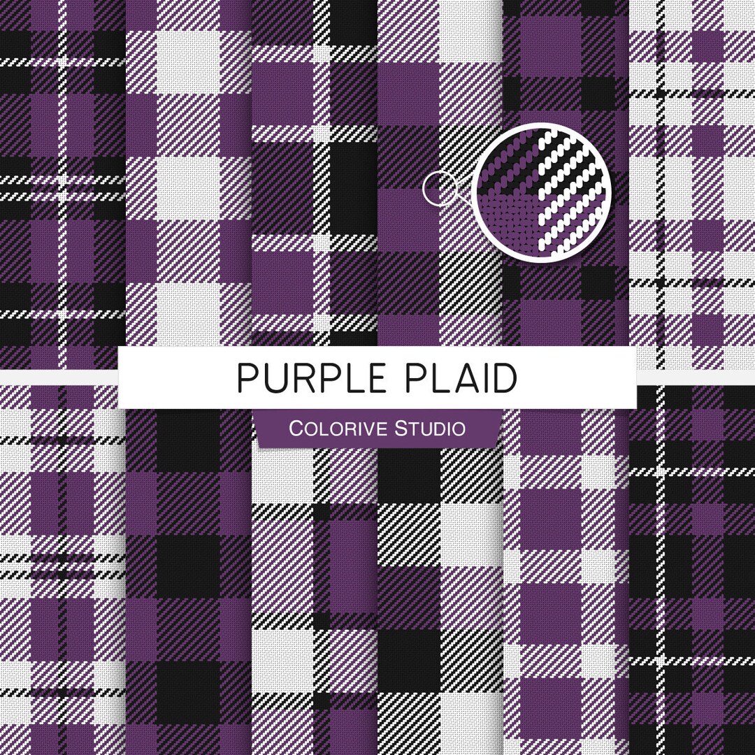 Purple Plaid Digital Paper Plaid Tartan Buffalo Check - Etsy