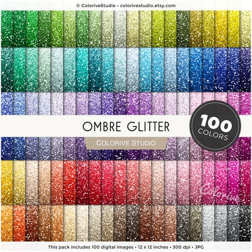 Ombre Watercolor Digital Paper 100 Rainbow Colors Gradient - Etsy