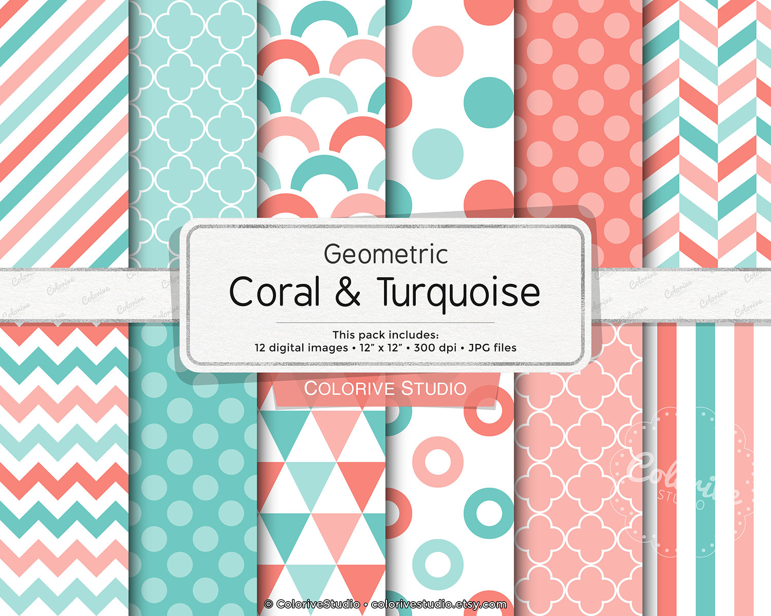 Coral Chevron Pattern Background