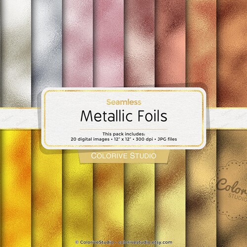 Gold Digital Papers Foil Background Glitter Textures - Etsy