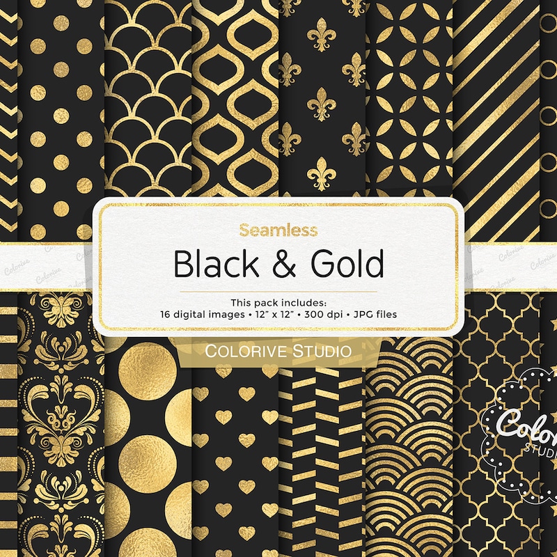 Gold Digital Papers - Etsy