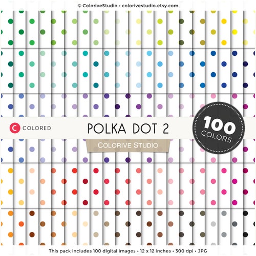 Tinted Confetti Dots Digital Paper 100 Rainbow Colors Party - Etsy