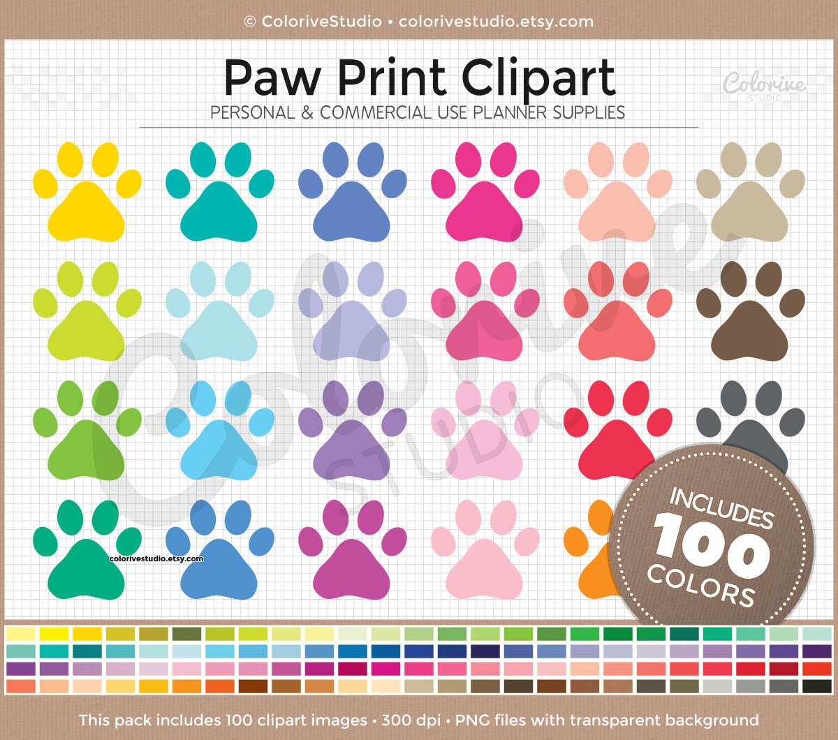 Paper Paw Print Printable Planner Flag Stickers Printable Dog Paw Print ...