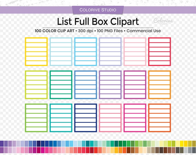 100 List Full Box Planner Clipart Blank 6 Item List Boxes Png Clip Art ...