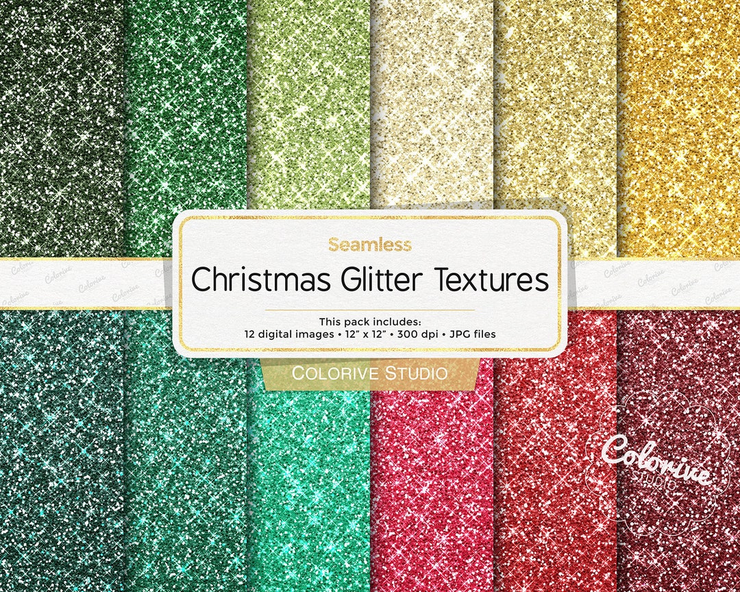 Christmas Glitter Digital Paper, Metallic Glitter Textures, Christmas ...