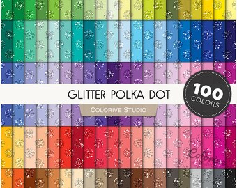 Glitter Digital Paper 100 Rainbow Colors Seamless Metallic | Etsy