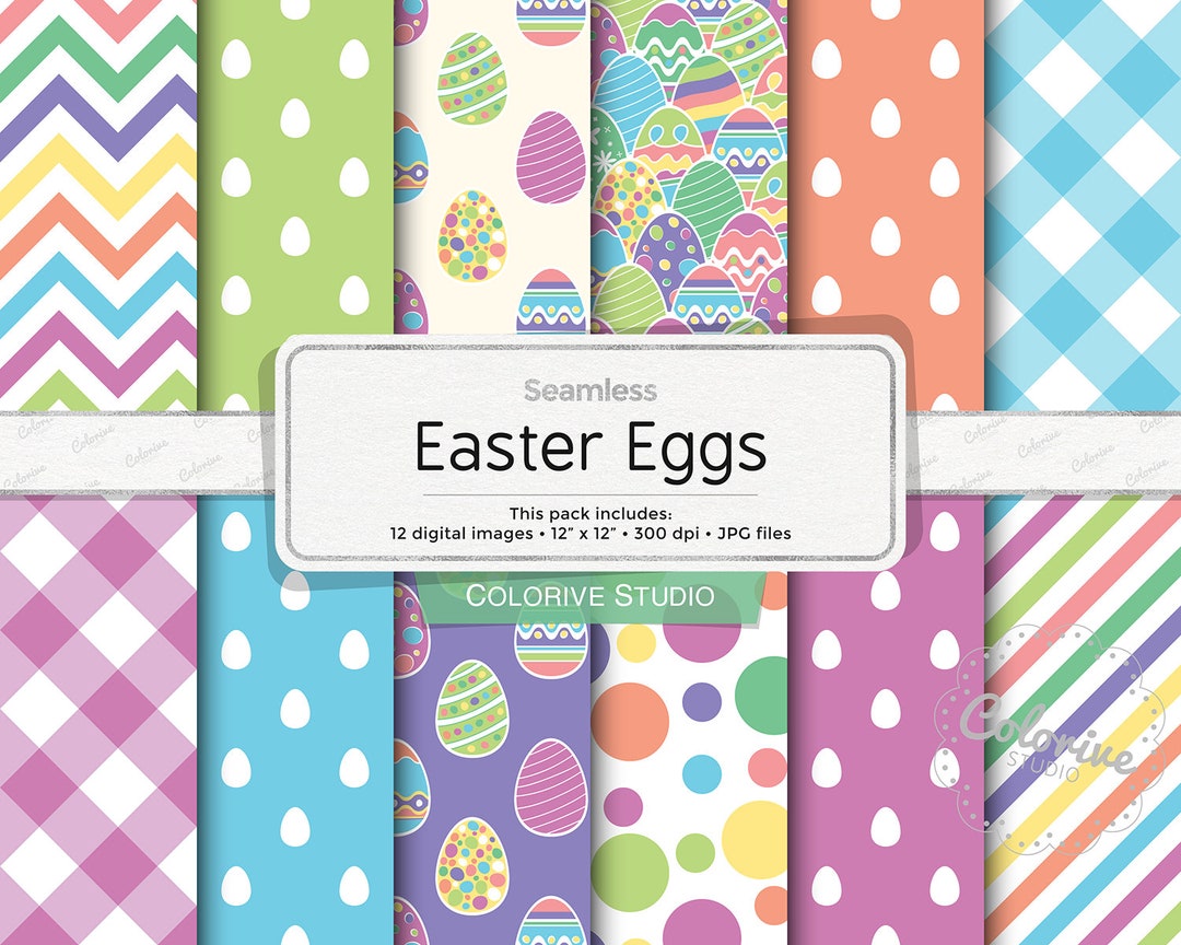 Easter Eggs Digital Paper: Colorful Patterns (instant Download) - Etsy