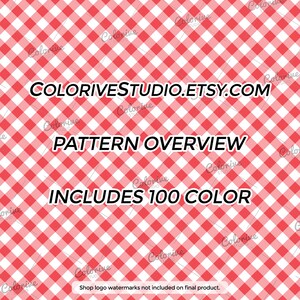 Gingham Digital Paper 100 Rainbow Colors Diagonal Gingham Picnic ...