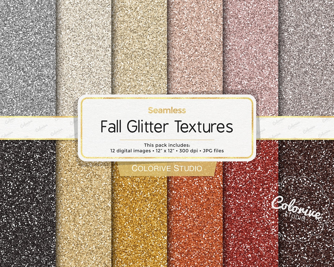 Fall Glitter Digital Paper, Autumn Glitter Textures, Orange Brown Black ...