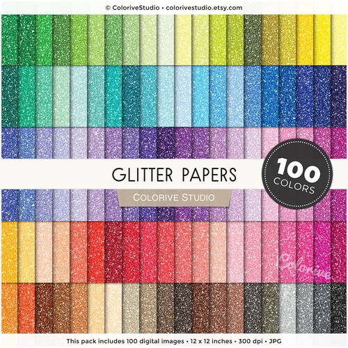Ombre Glitter Digital Paper 100 Rainbow Colors Ombre Gradient - Etsy
