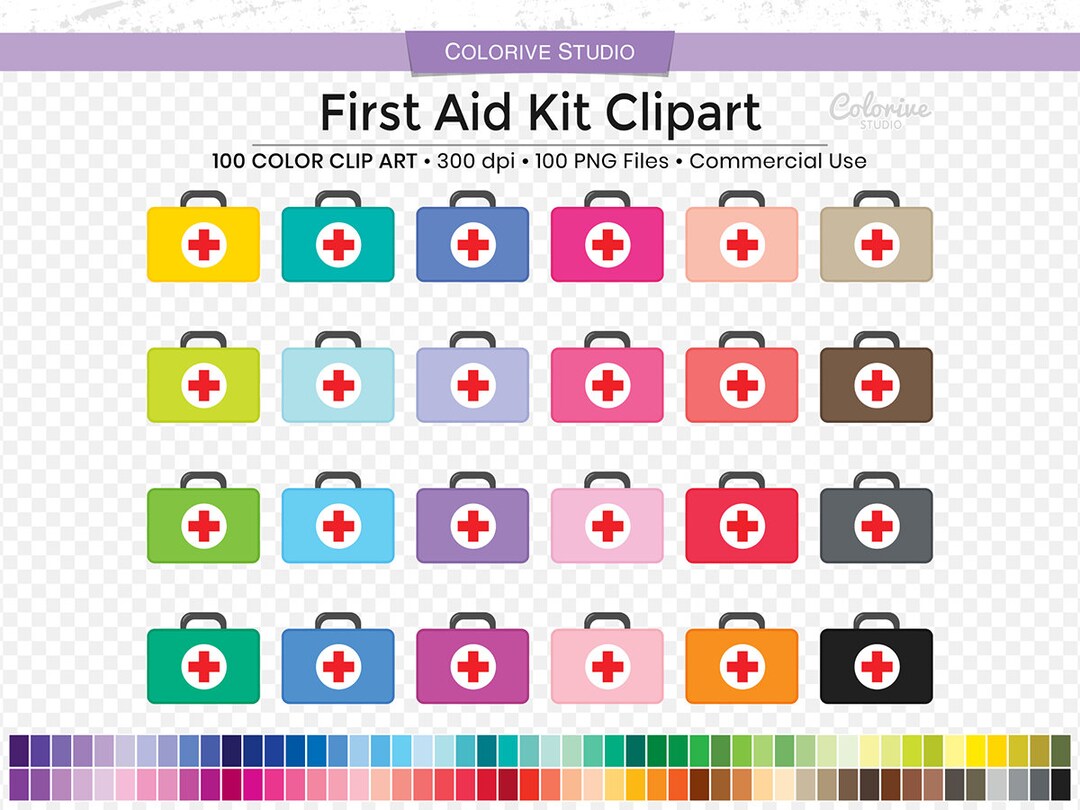 First Aid Kit Clipart 100 Rainbow Colors Medical Emergency Clip Art Png ...