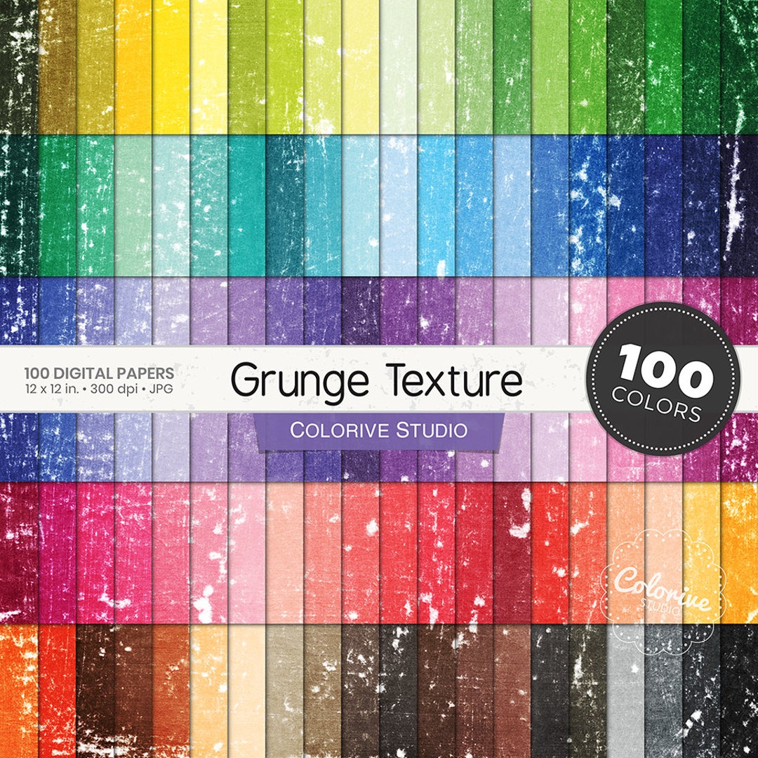 Grunge Texture Digital Paper 100 Rainbow Colors Heavy Grunge Scratches ...