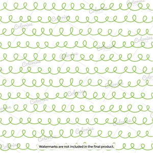 Colored Doodle Loops Digital Paper 100 Rainbow Colors Hand Drawn Doodle ...