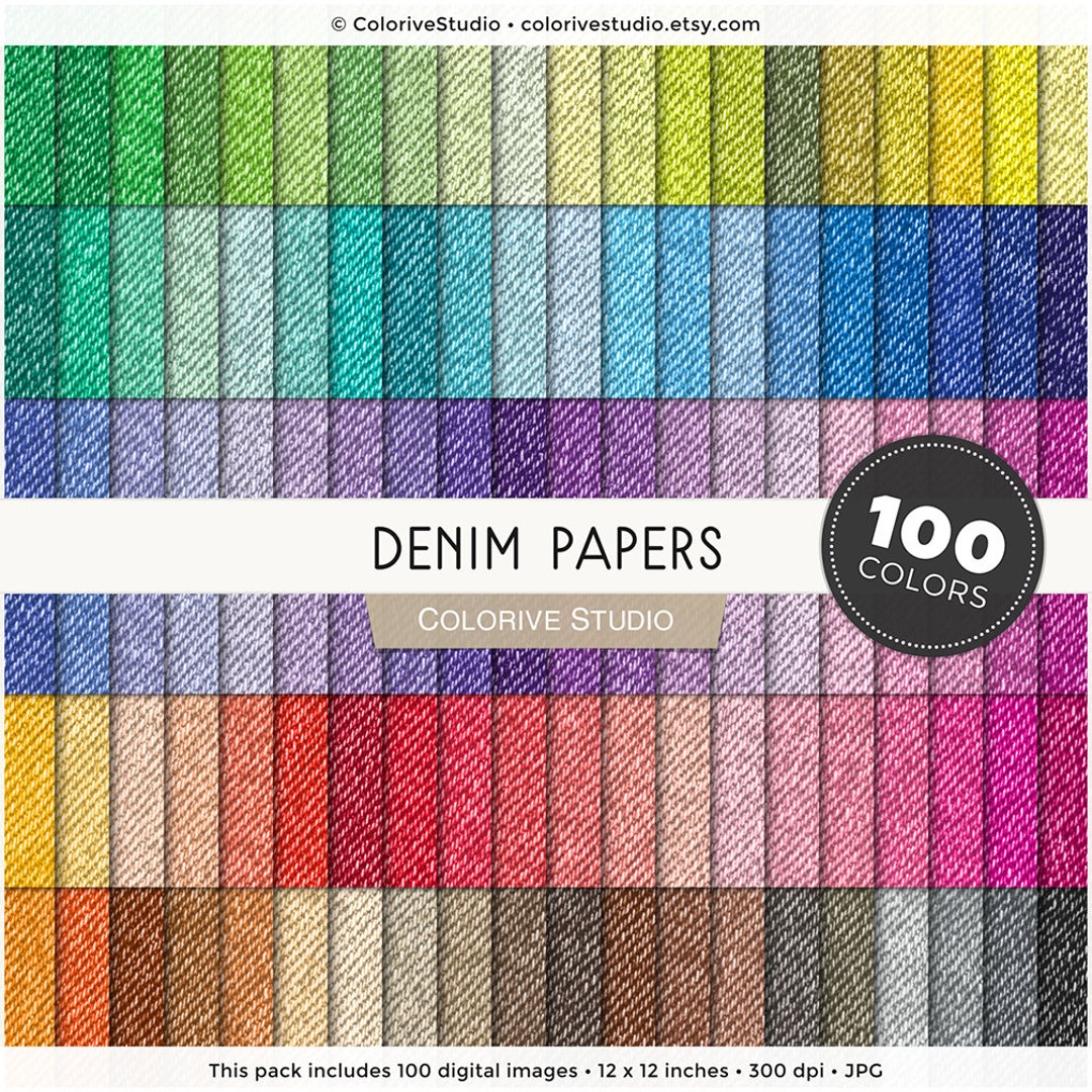 Denim Papers Digital Paper 100 Rainbow Colors Jean Paper - Etsy