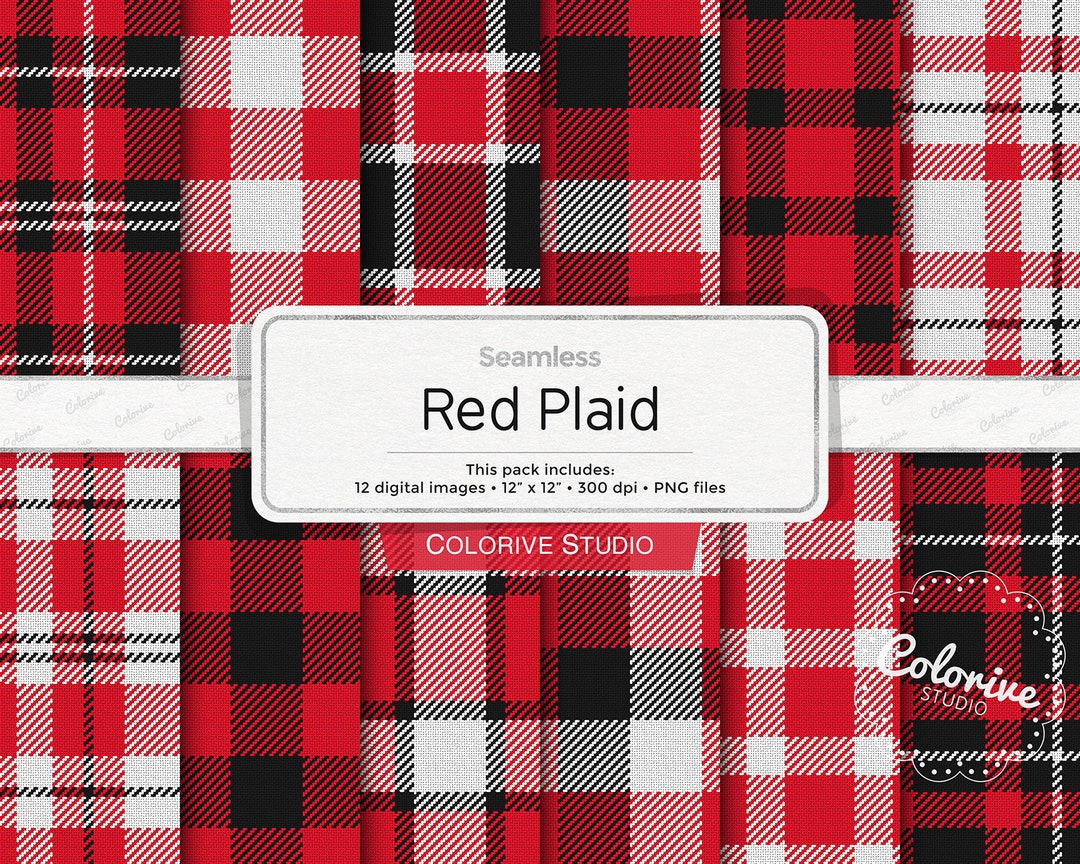 Red Plaid Digital Paper: Buffalo Check Patterns (digital Download) - Etsy