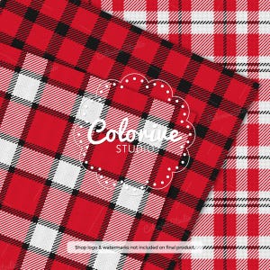 Red Plaid Digital Paper: Buffalo Check Patterns (digital Download) - Etsy