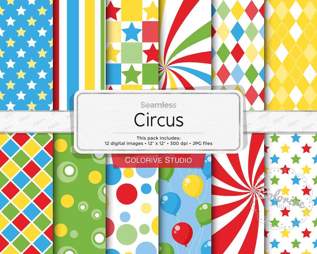 Circus Digital Paper: Carnival Party Patterns (digital Download) - Etsy