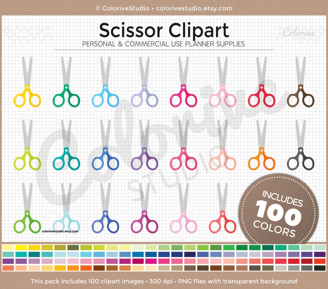 100 Scissor Clipart Rainbow Colors Fun School Scissors Craft - Etsy