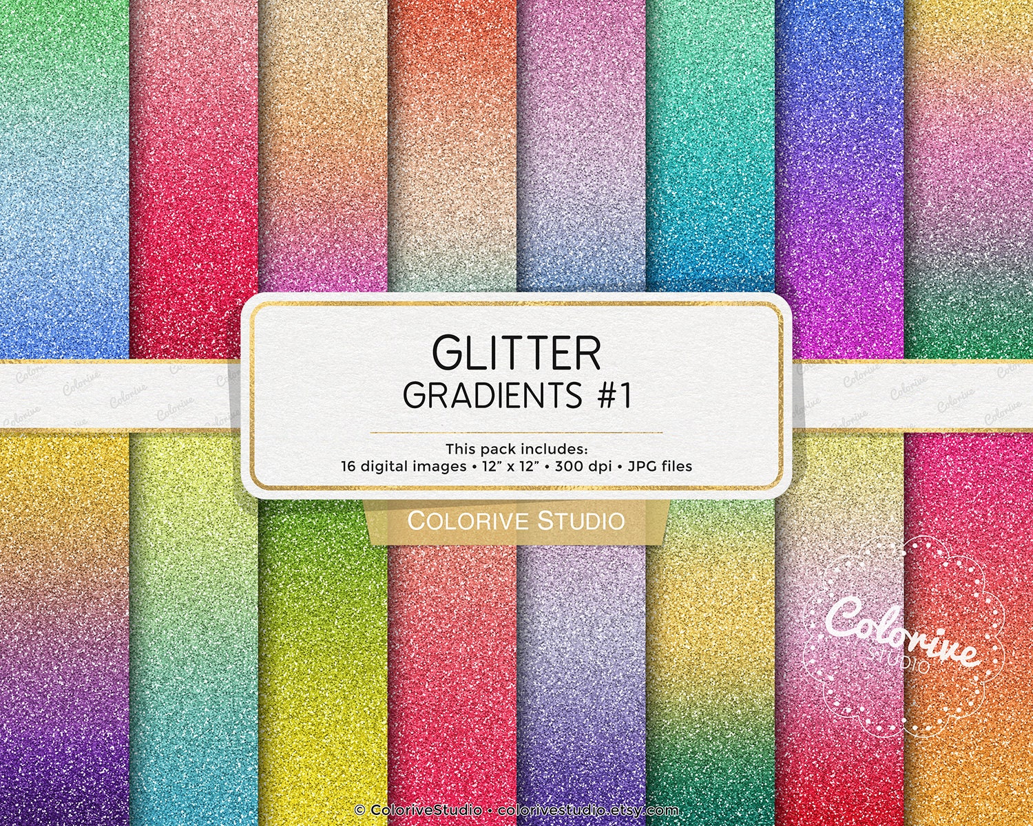 Papel digital Glitter Gradients texturas metálicas de brillo | Etsy