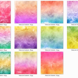 Watercolor Gradients Digital Paper, Rainbow Water Color Ombre ...