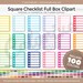 100 Checklist Full Box Planner Clipart Square 6 Item List Erin | Etsy
