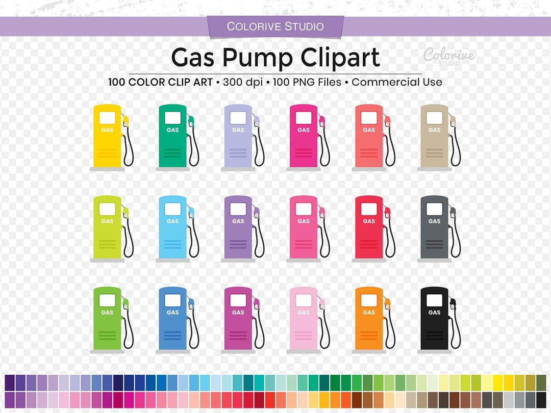100 Gas Pump Clipart Rainbow Colors Travel Vehicle Fuel Gasoline ...