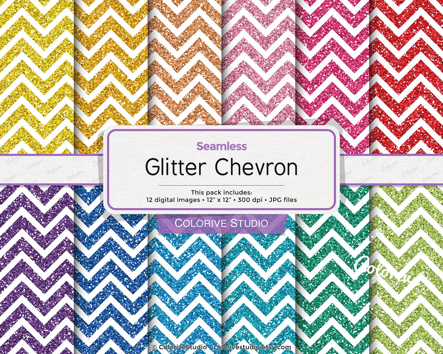 Pink Glitter Chevron Pattern